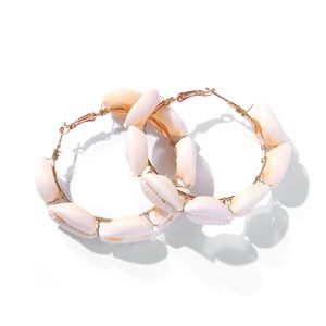 Zara | Jewelry | Zara Shell Hoops | Poshmark